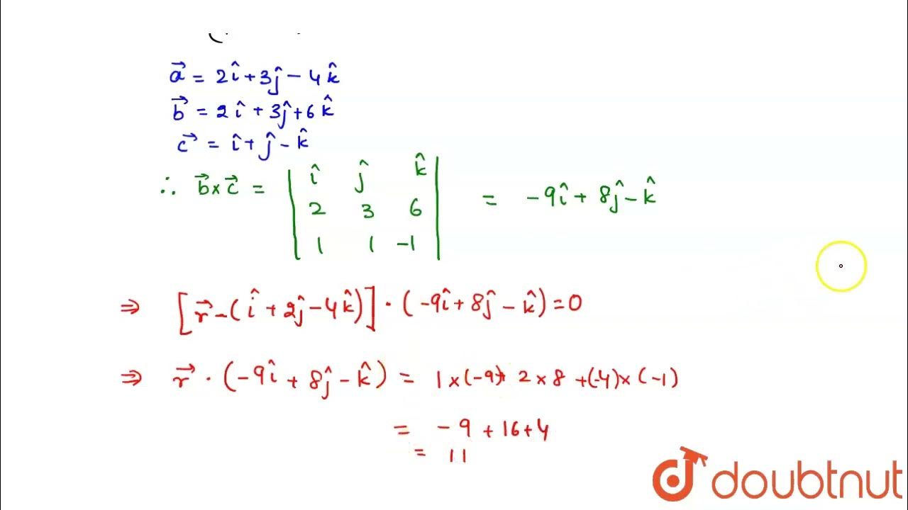 Find the vector and Cartesian forms of the equation of the plane ...