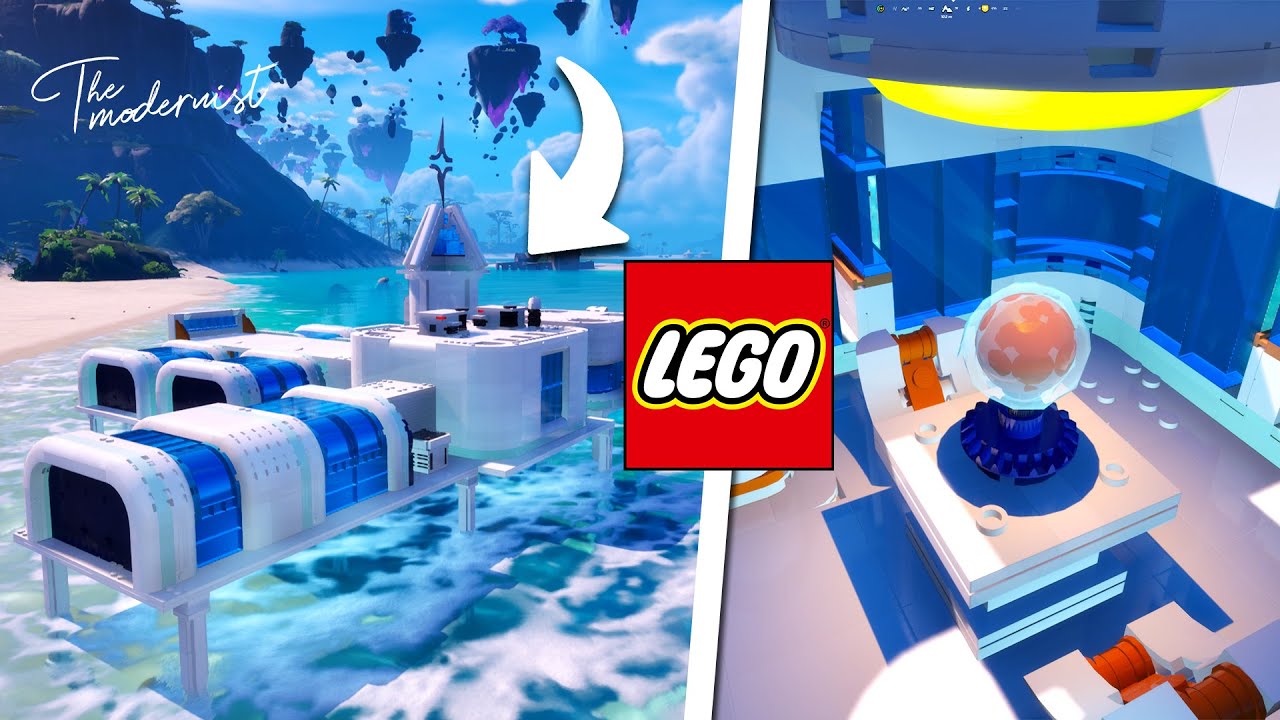 LEGO Fortnite: NEW Futuristic Water Base Build using the new pieces ...