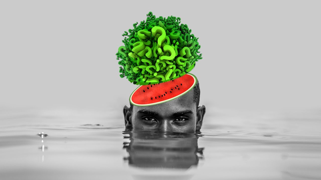 How to create man easy to Watermelon Brain Manipulation in Photoshop ...