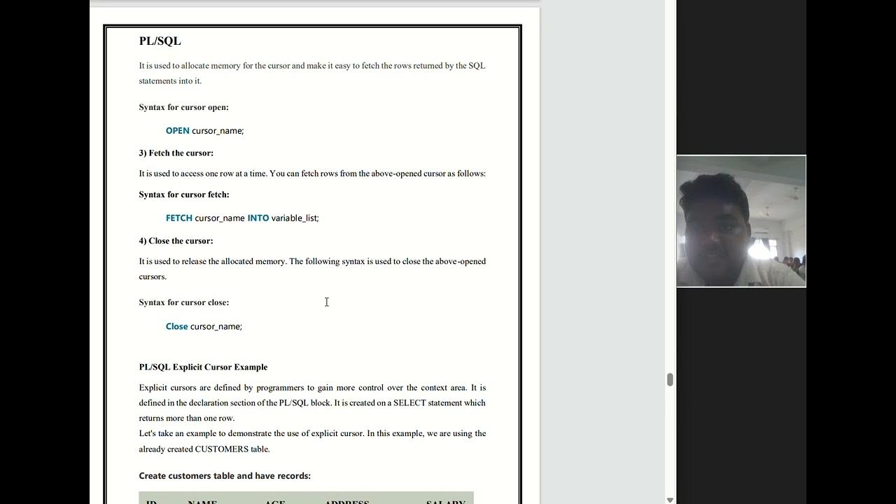 Cursors in PL SQL - YouTube