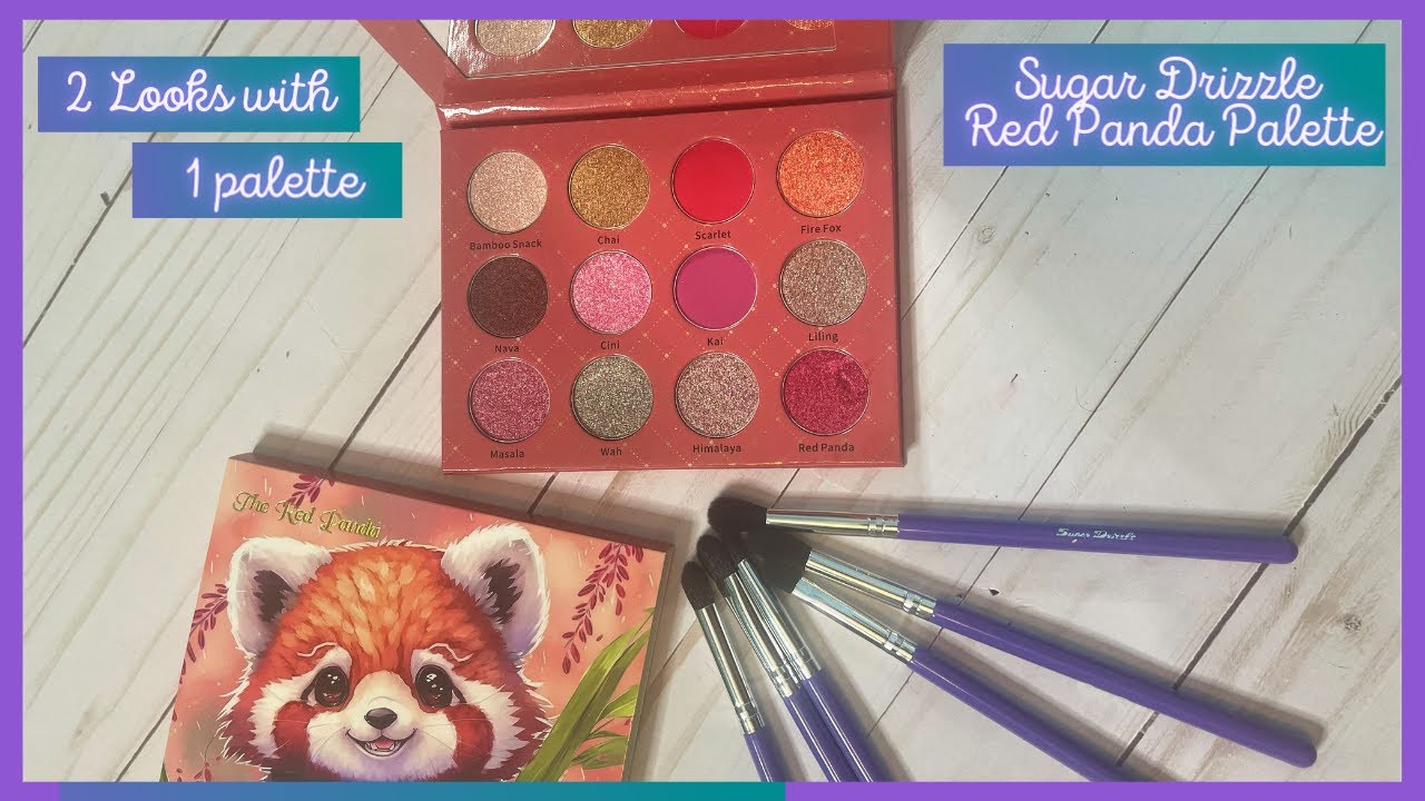 Sugar Drizzle Red Panda Palette: 2 looks with 1 palette - YouTube