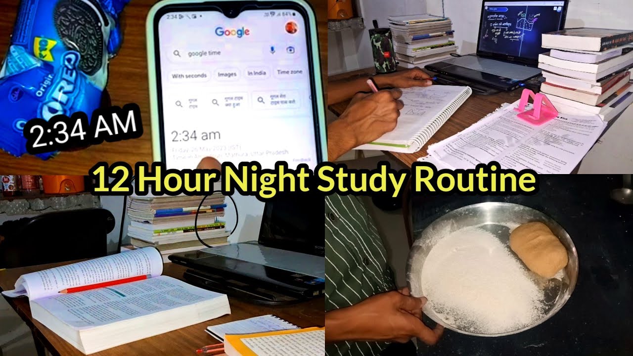 12 Hour Night Study ( 2:34 AM ) For UPSC Aspirant || a day in the life ...