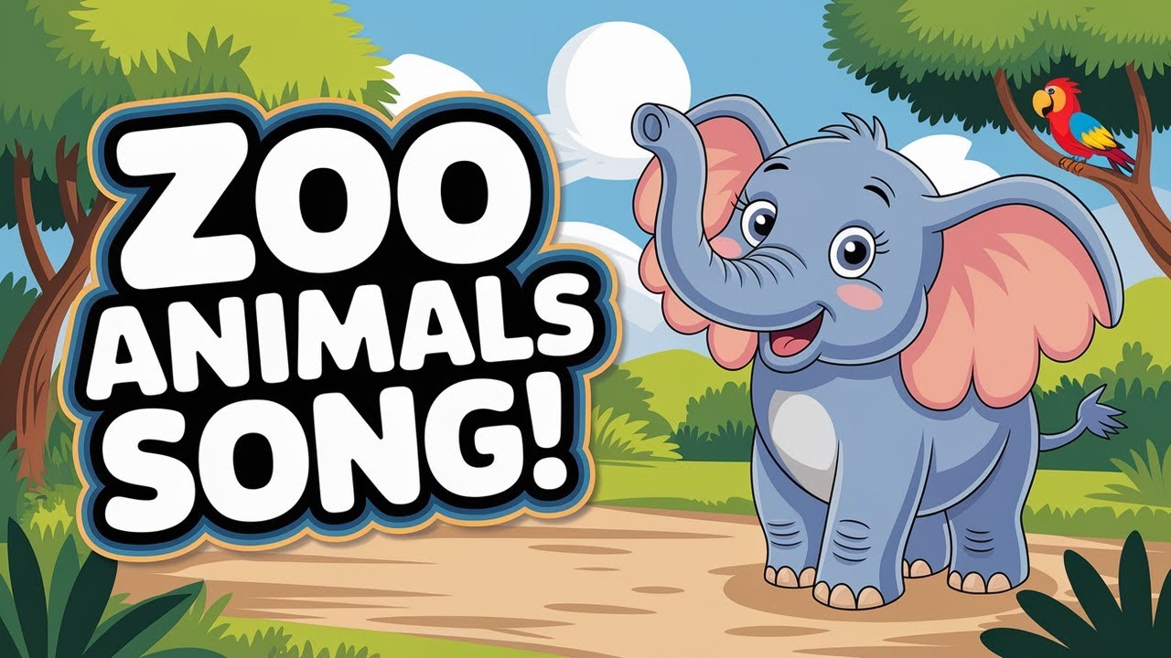 Zoo Animals Song for Kids | Learn Animal Sounds and Names (Study with ...