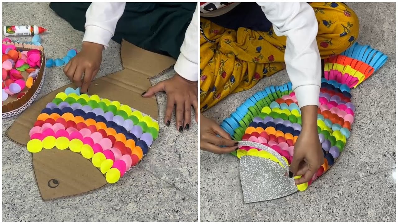 Fish wall hanging DIY craft idea _ Beautiful wall hanging idea _ Paper ...