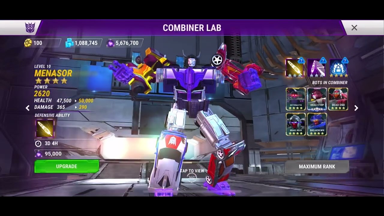 Transformers Earth Wars | 4 ⭐️ Menasor - YouTube