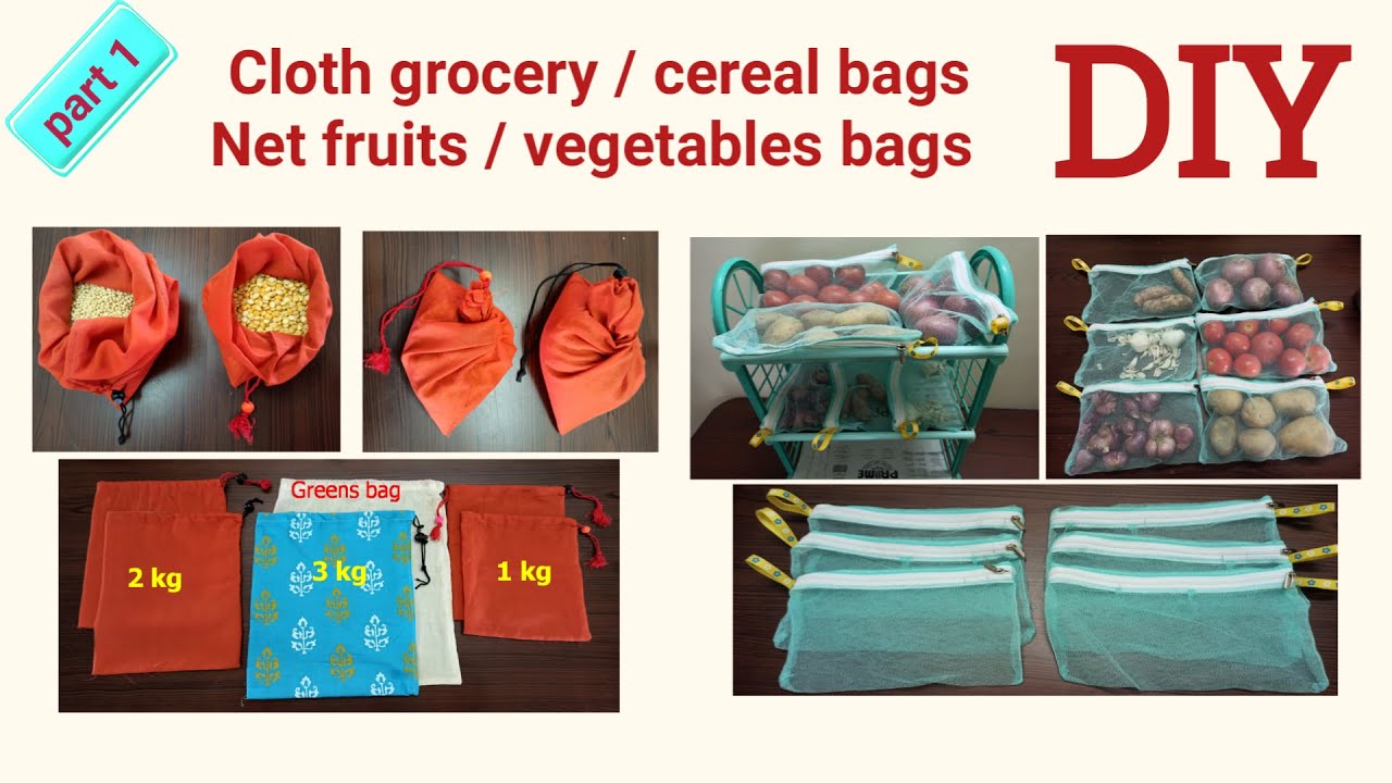 How to make multipurpose net bags for fruits and vegetables/Grocery ...