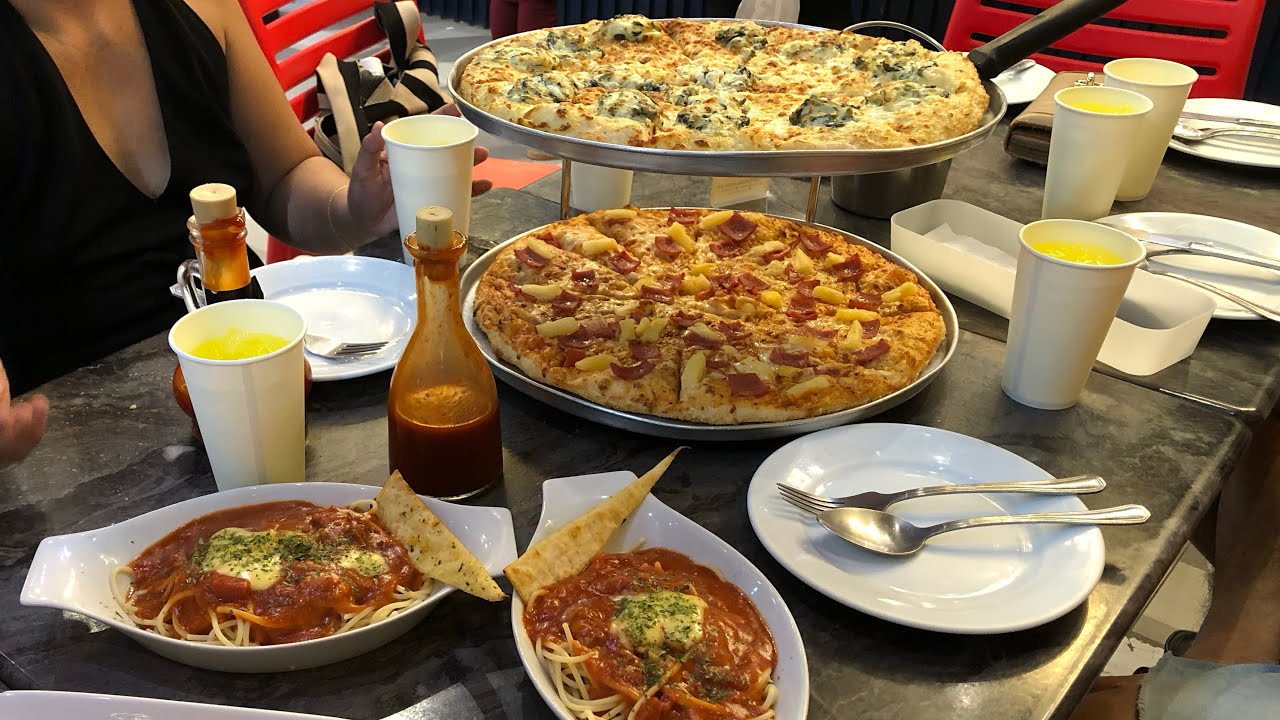 Dinner at Angel’s Pizza Restaurant, LG Garden Walk Mactan, Cebu - YouTube