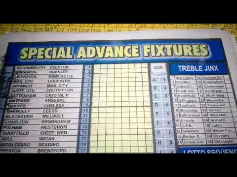 Week 10 Special Advance Fixtures for 2019 UK Football Pools Season ...