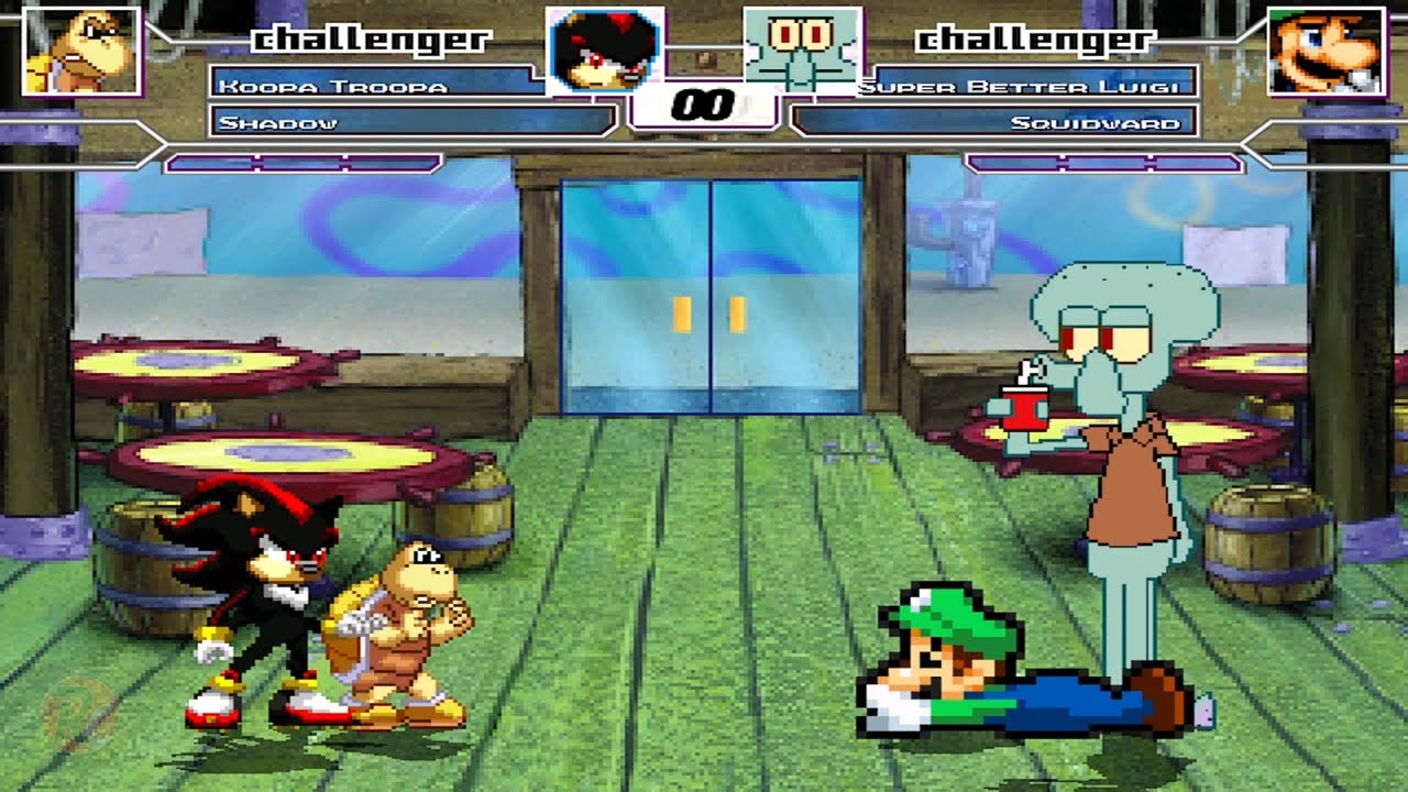 Koopa Troopa and Shadow the Hedgehog VS Luigi and Squidward - YouTube