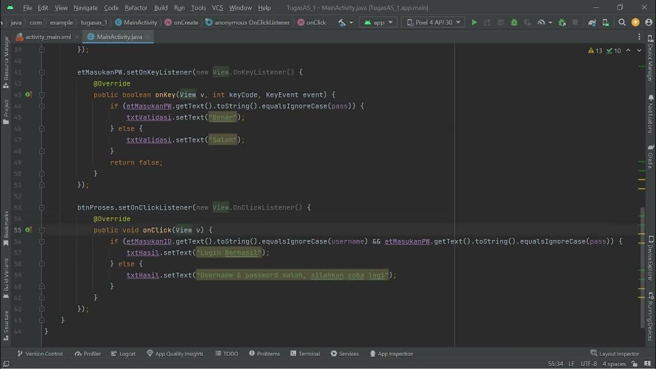 Tugas Android Studio Form Login - YouTube