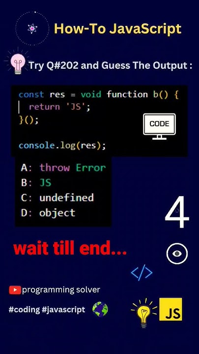 How To Code Javascript Q202 Try Solve And Guess The Output Shorts Coding Programming 8299