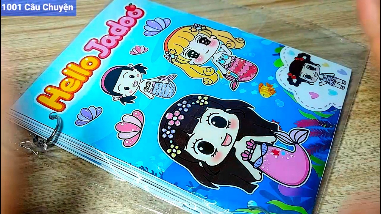 Thiết kế sticker Hello Jadoo, Minji và cô gái tóc vàng đội tóc giả cài ...