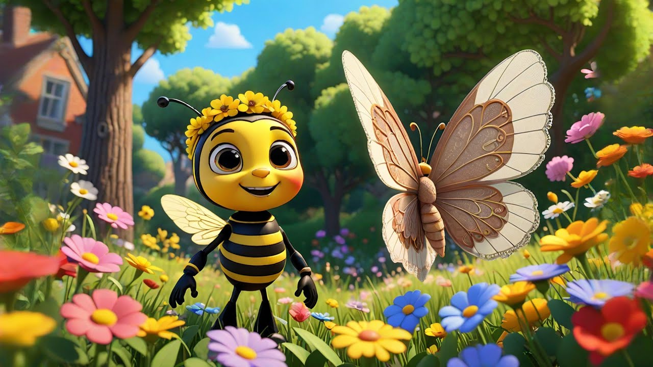 Benny Bee Flies Around Flowers | Nature and Insect Song for Kids ...