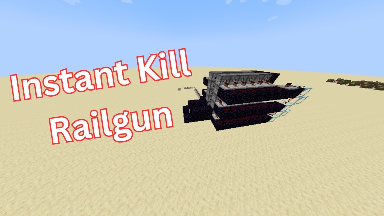 How To Make An Instant Kill Railgun In Minecraft - YouTube