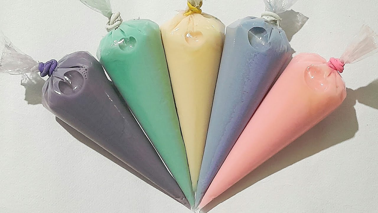 Making Slime with Piping Bags | Pastel Slime | Satisfying Slime Videos ...