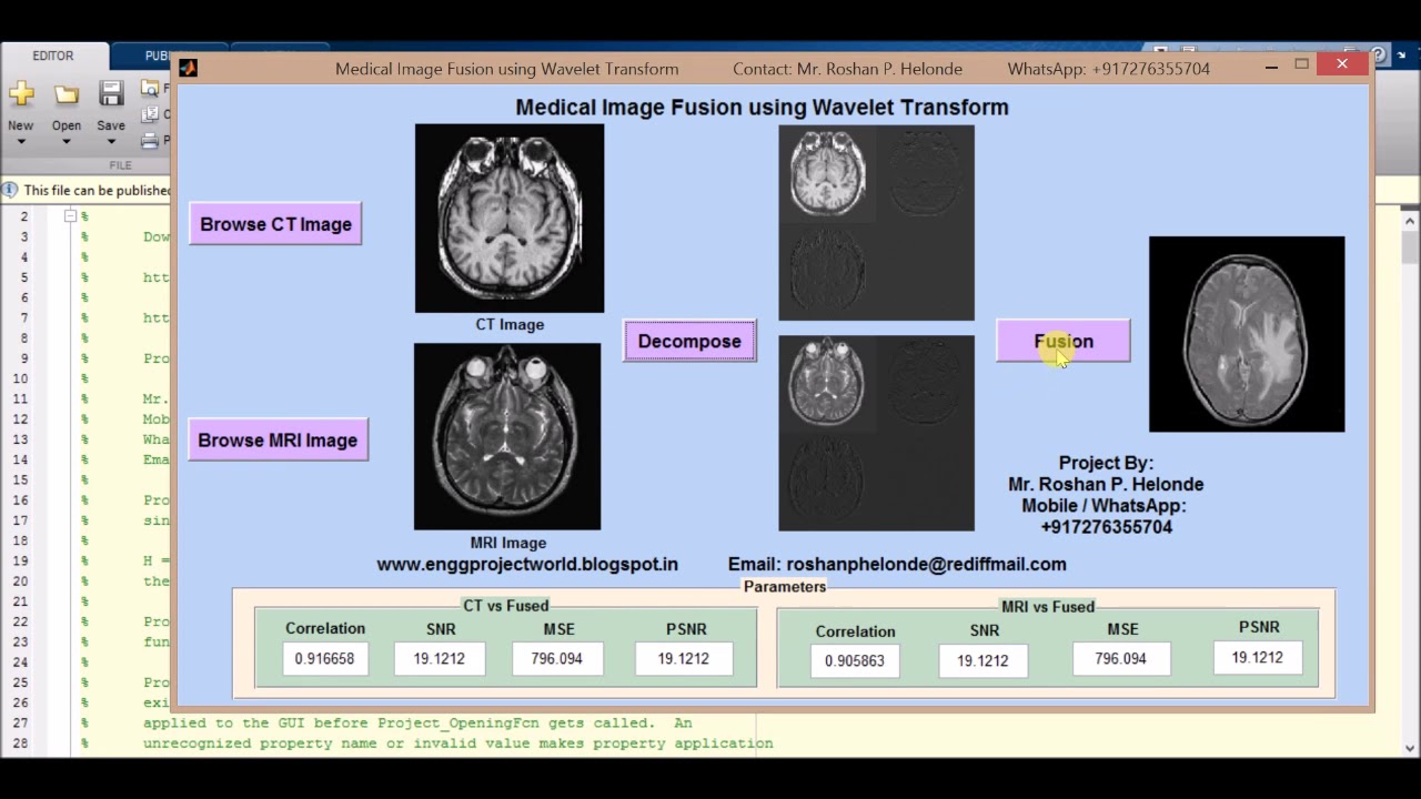 Image Fusion Using Wavelet Transform Full Matlab Project Source Code 6024