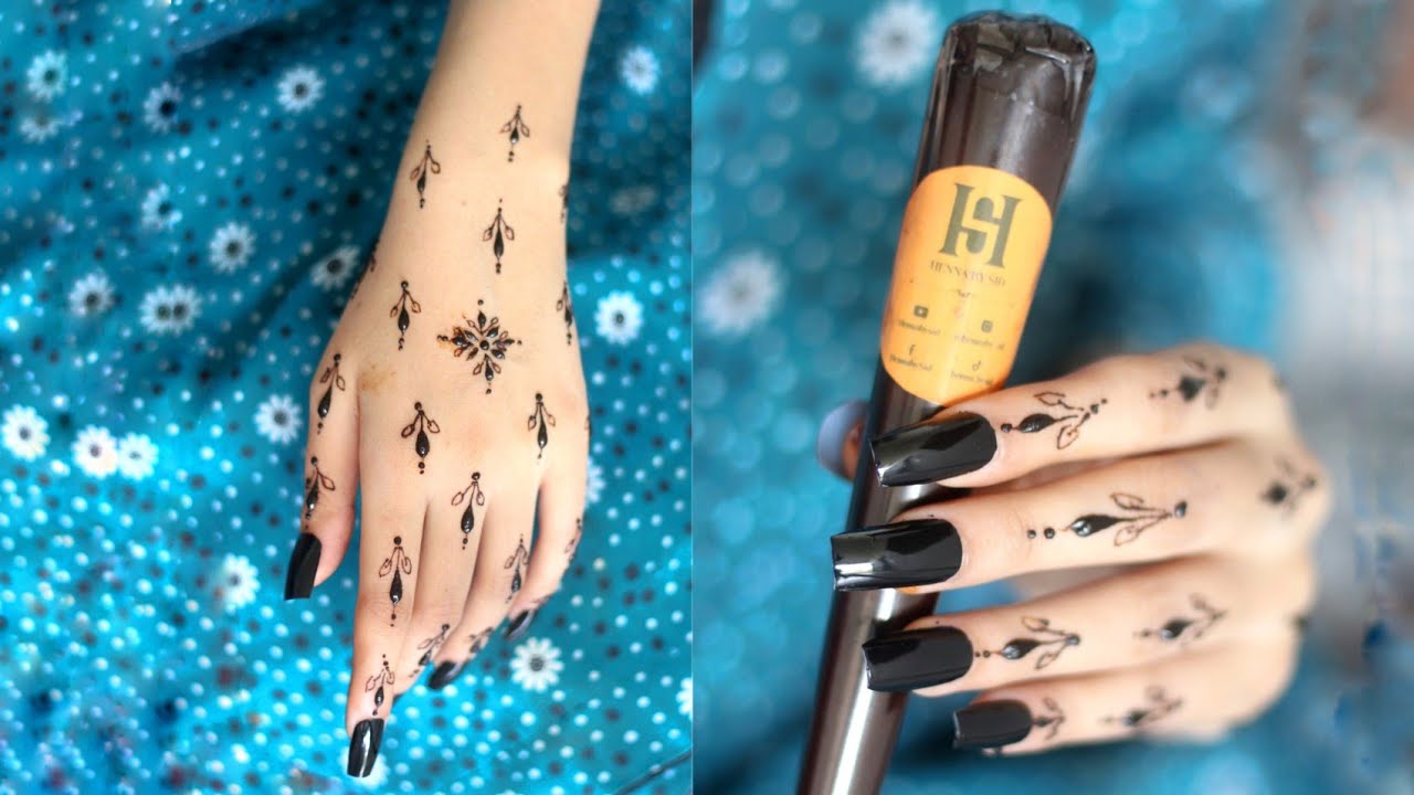 simple trending henna design for back hand 2023 || Hennabysid - YouTube
