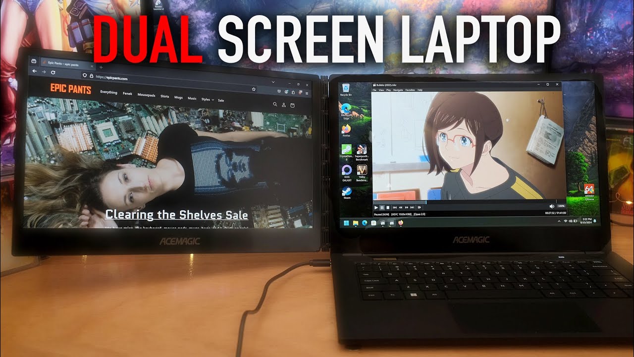 Dual Screen Laptop. DUAL. SCREEN. LAPTOP! ACEMAGIC X1 360° Horizontal ...