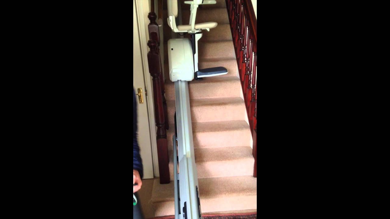Stair Lift complete with hinged rail - YouTube