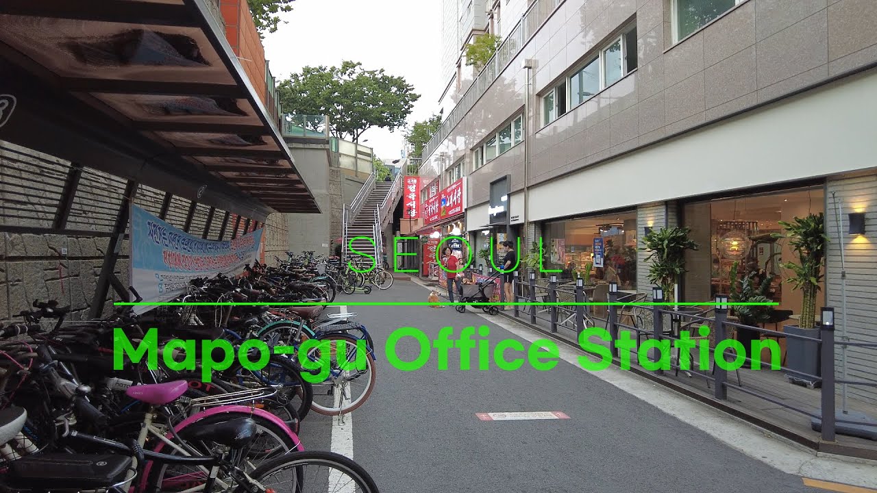 마포구청역 골목😶A quiet and peaceful alley around Mapo-gu Office Station in😶 ...