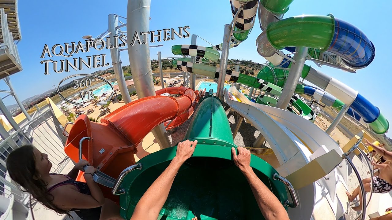 Aquapolis Athens Tunnel 360° VR POV Onride - YouTube