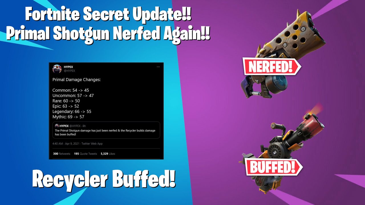 Fortnite Season 6 Secret Update | Primal Shotgun Nerf & Recycler Gun ...