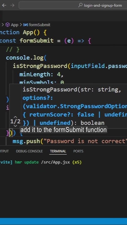 Password Form Validation In React #reactjs #formvalidation - YouTube