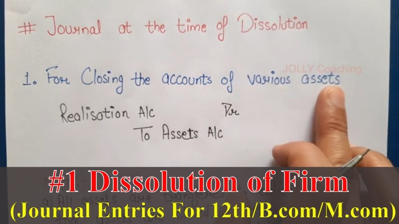 Dissolution of Partnership Firm | Cass 12 | Journal Entries ...