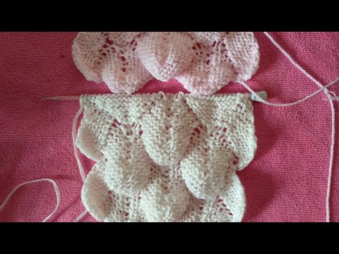 Üç boyutlu, kabartmalı, yaprak örgü modeli