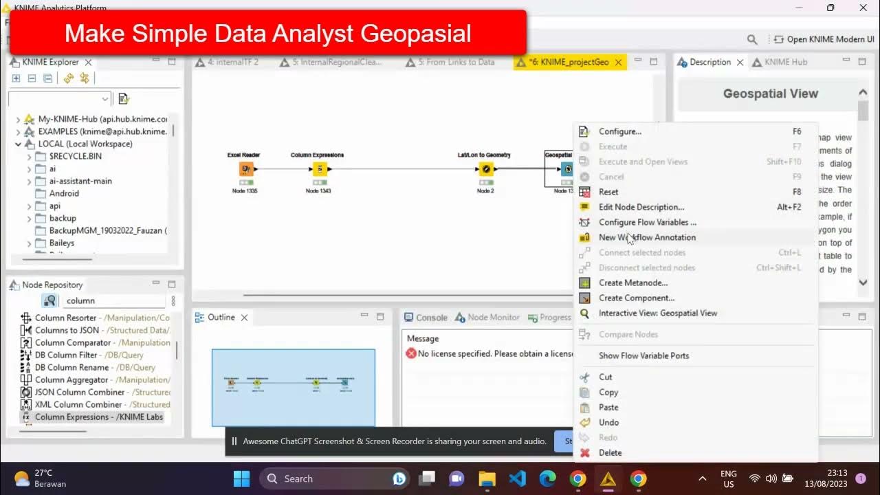 Data Analyst for Geospatial using KNIME - YouTube