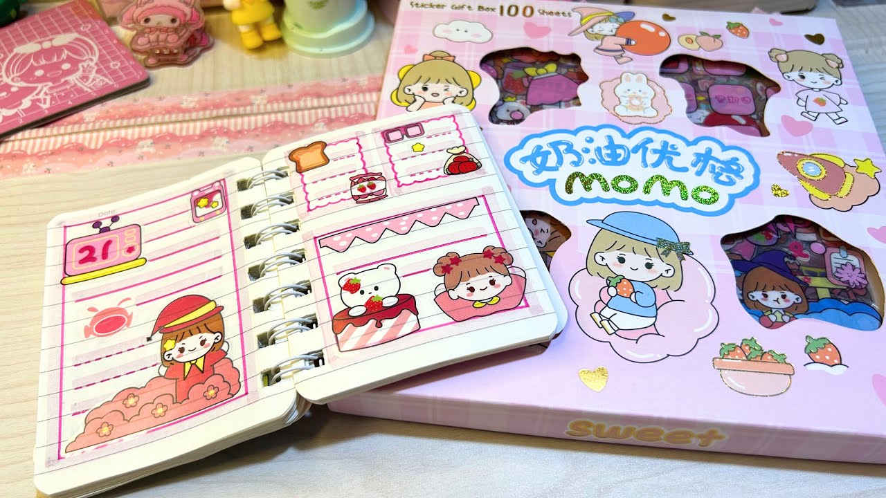 [ASMR] Mini Journal Ideas kawaii super cute stickers 💖 - YouTube