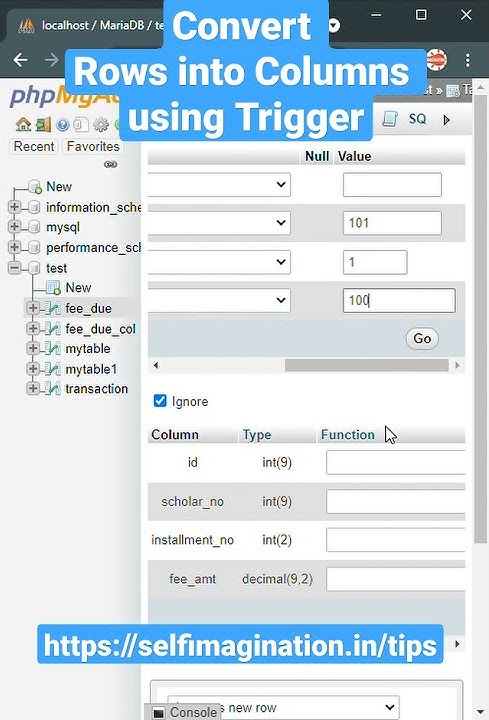 Sql Tricks Convert Rows Into Columns Using Trigger Youtube