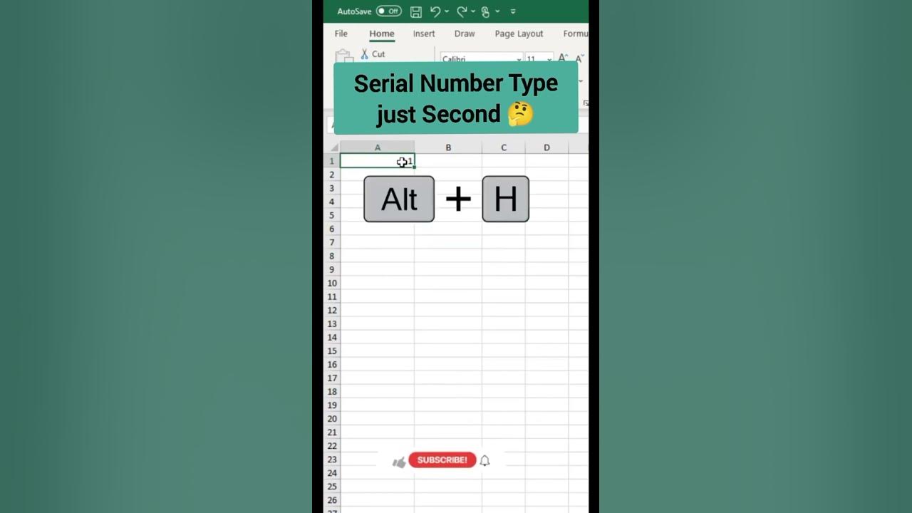 #Number shortcut in excel | Automatic Serial Number| #excel #excel tips #exceltricks #exceltech ...
