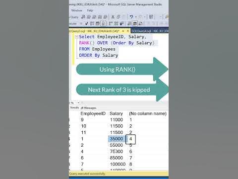 SQL | RANK Vs DENSE_RANK #sqltips #sqlserver - YouTube