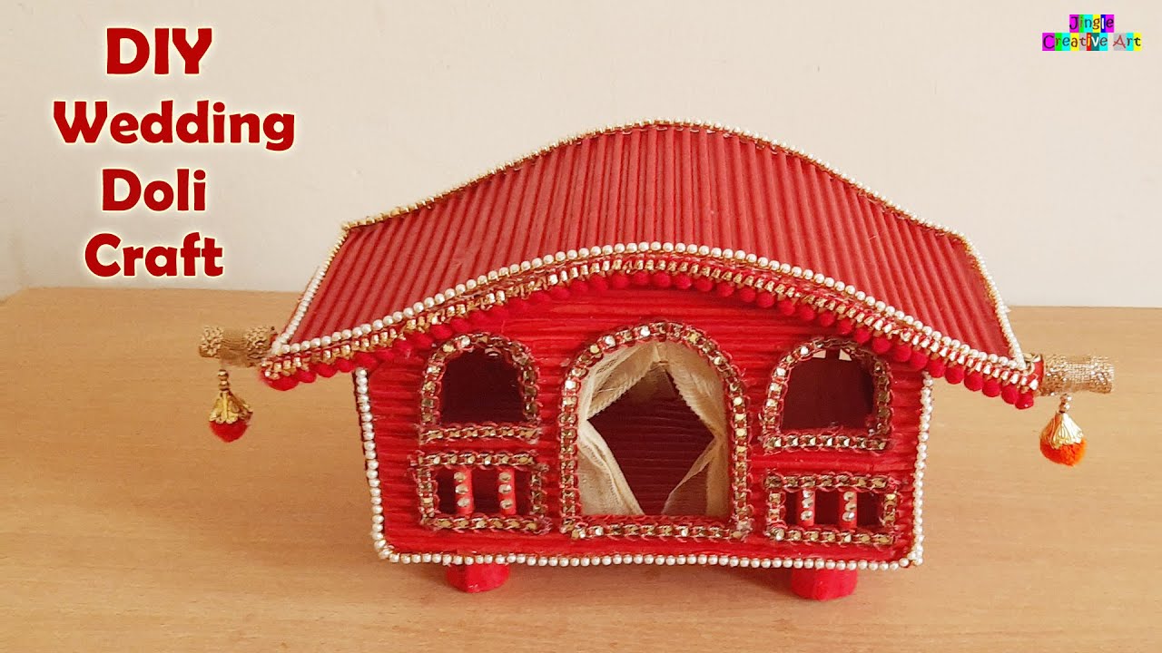 How to make Handmade Doli craft at home / DIY Wedding Palanquin making ...