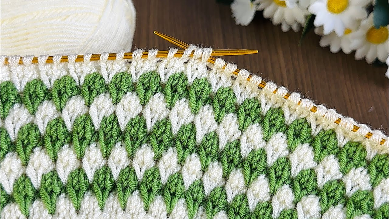 easy and beautiful double color knitting pattern - YouTube