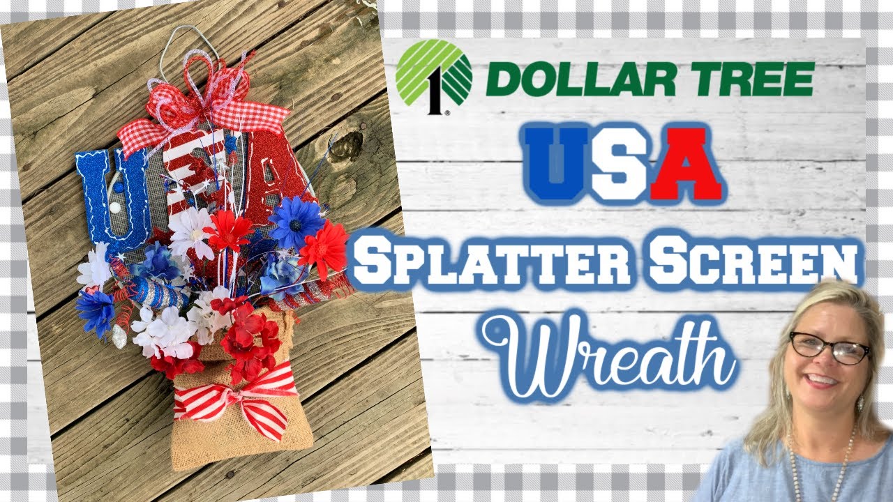 🇺🇸USA Splatter Screen Wreath \ Dollar Tree Crafts - YouTube