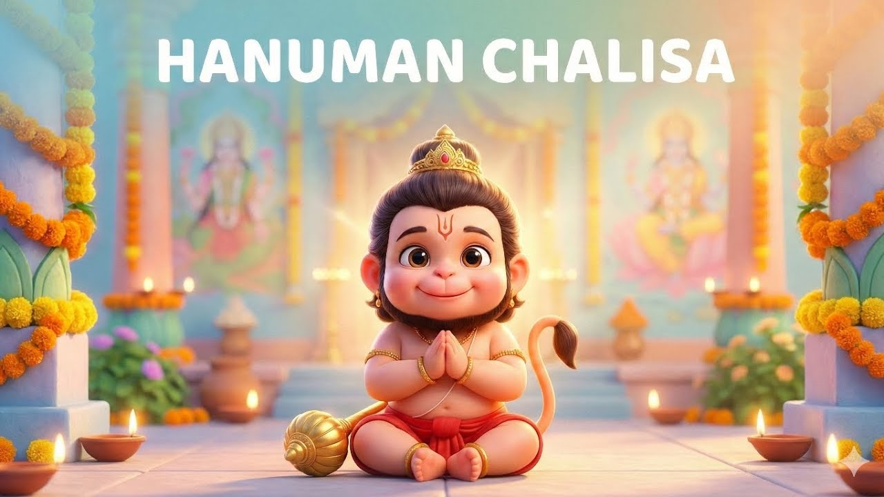Hanuman Chalisa for Kids | Cute & Easy Bhajan | बाल हनुमान चालीसा - YouTube
