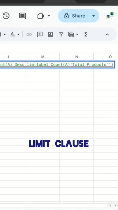 Query Function Limit Clause - Google Sheets Query Function - YouTube