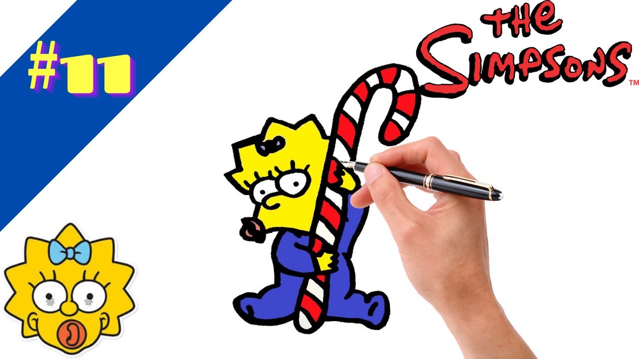 How To Draw Simpsons Maggie Christmas Easy Step by Step Tutorial - YouTube