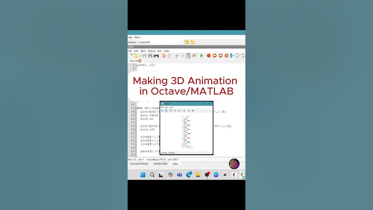 3D Animation in Octave/MATLAB #octave #tutorial #coding #howto #matlab #datascience #data # ...