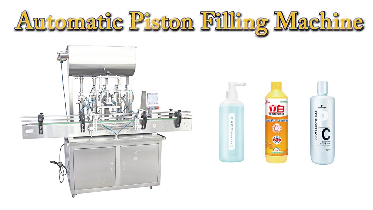 Automatic Pneumatic Piston Filling Machine for Detergent Bottling - YouTube