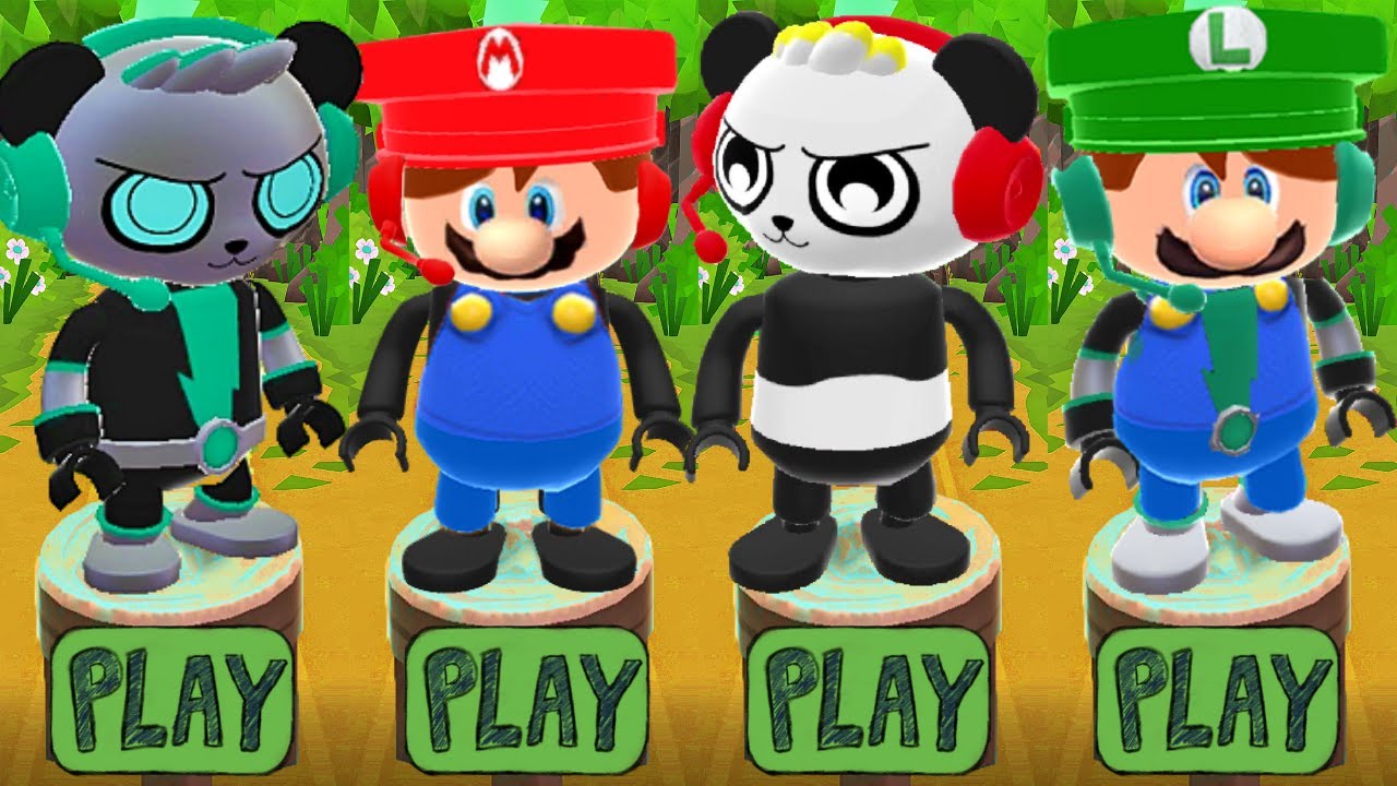 Tag with Ryan - Super Mario Bros Combo Panda Costumes - Luigi and Mario ...