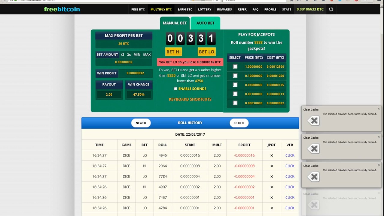 Freebitcoin Script Random HI LO Sistema Automatizado De Ganancias Anti Predicciones!! 22/06/2017 ...