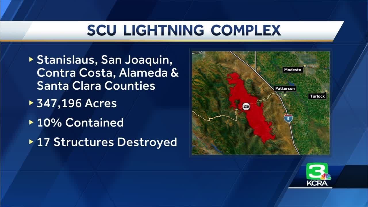 SCU Lightning Complex fires update: Aug. 24 - YouTube