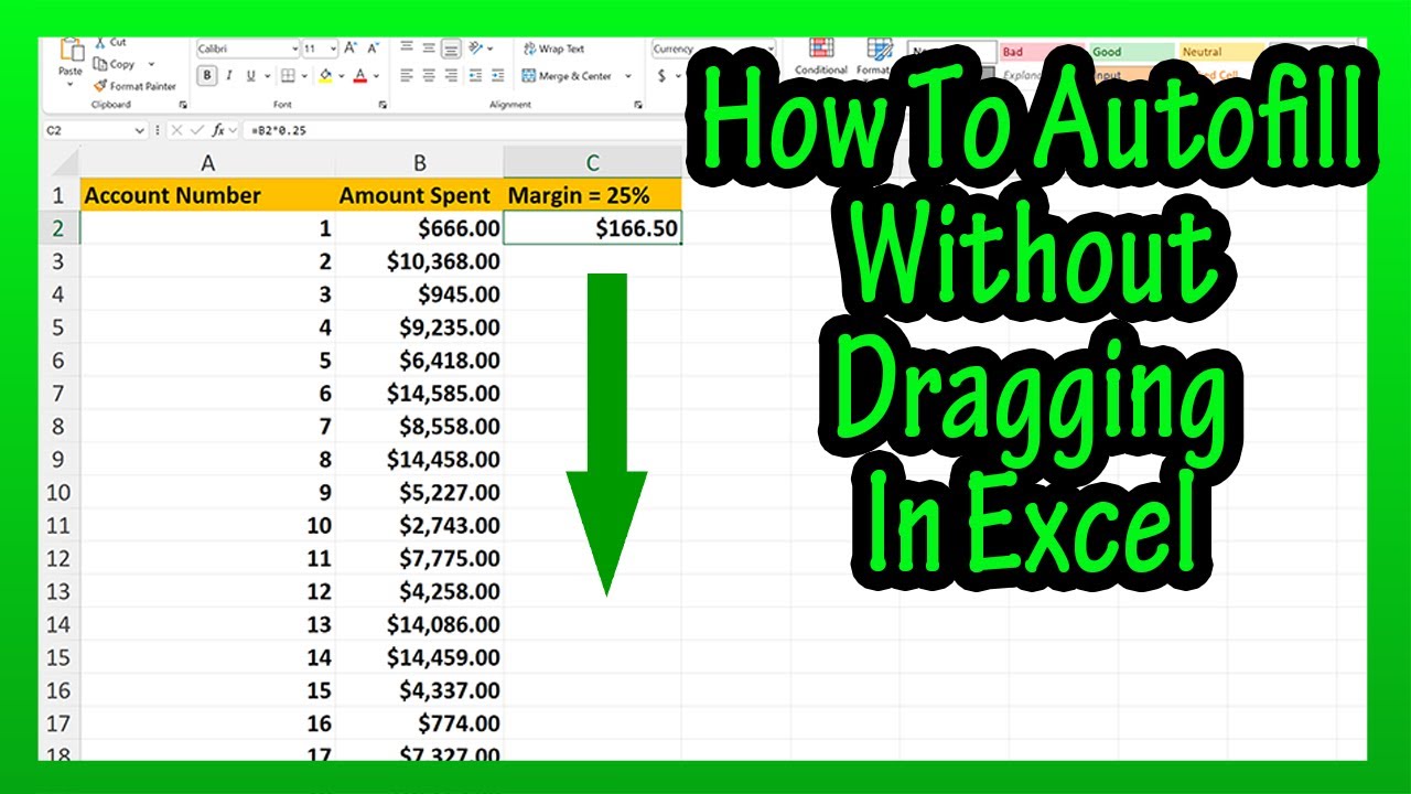 How To Use The Autofill (Quickly Fill In A Column) In Excel Without ...