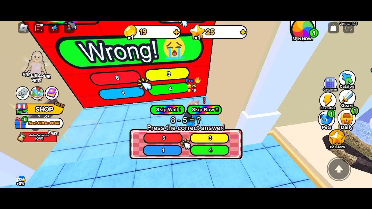 play Roblox math walls number 1 - YouTube