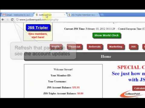 STEP 6 JustBeenPaid & JSSTripler 12 Step Success Video Tutorial - YouTube