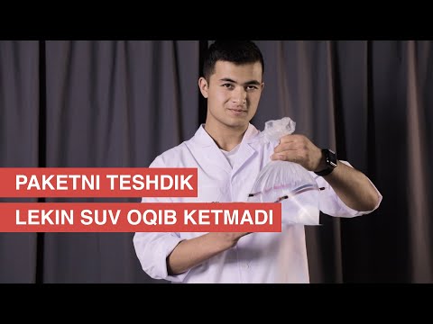 Ajoyib tajriba! Paket, suv va qalam bilan
