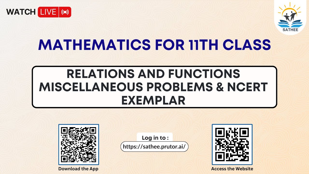 Mathematics Class 11th | Relations and Functions Miscellaneous Problems ...